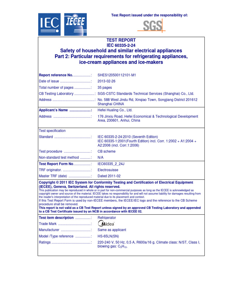 HS-65L CB Test Report | Download Free PDF | Insulator (Electricity ...