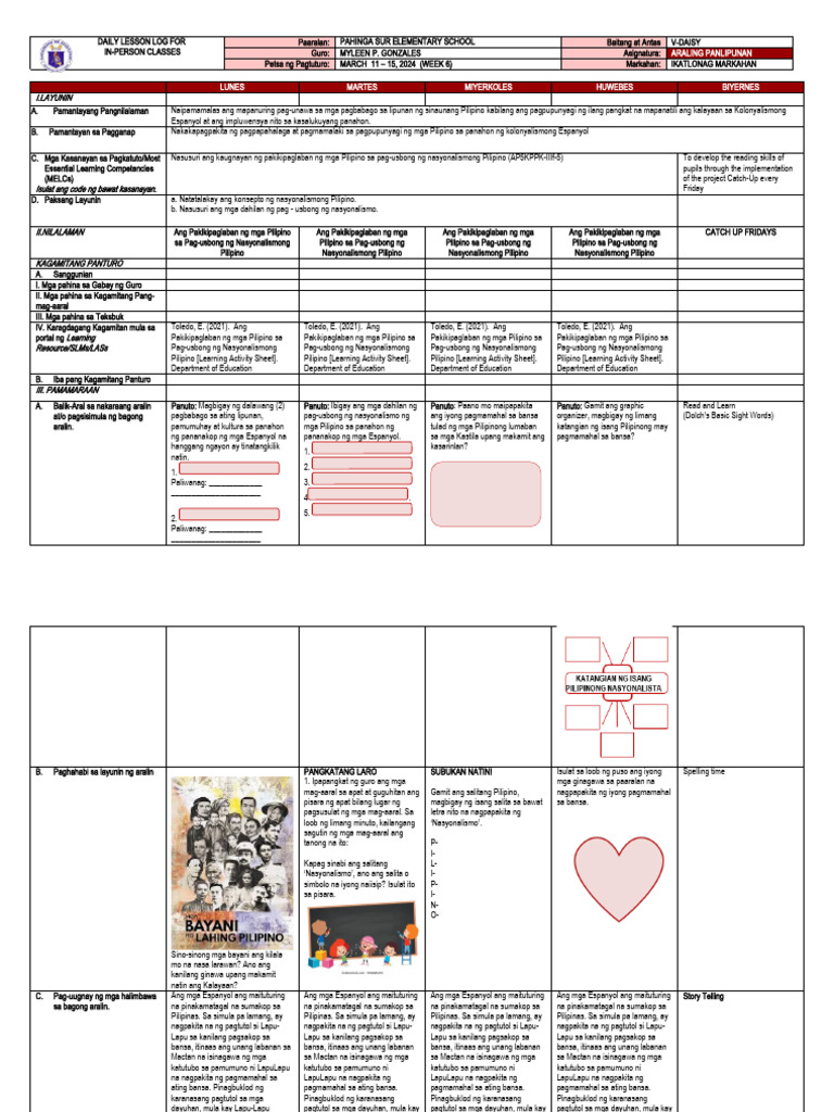 G5 Q3W6 DLL AP (MELCs) | PDF