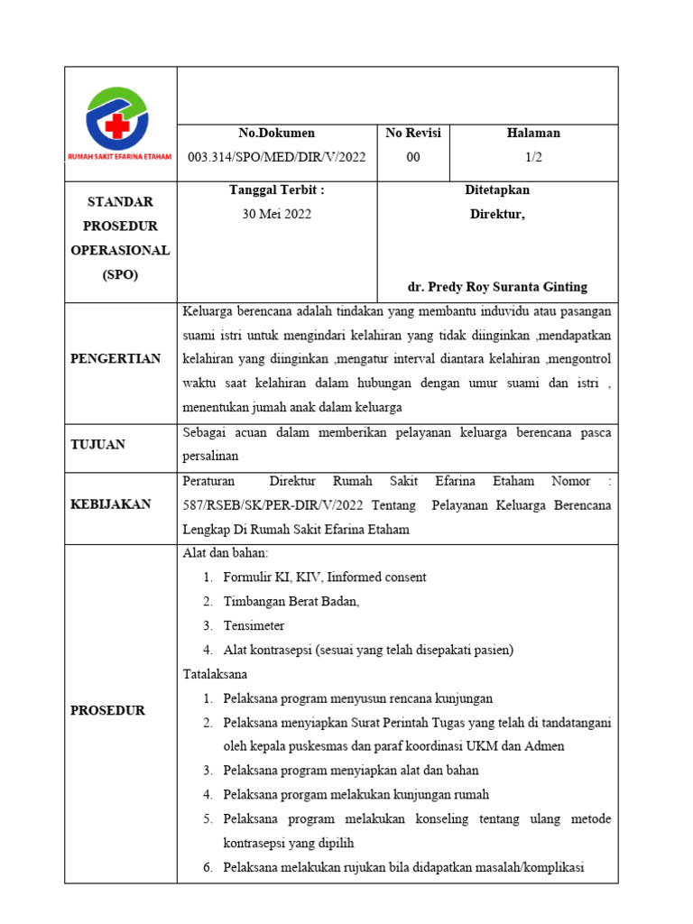 Prosedur KB Pasca Persalinan | PDF