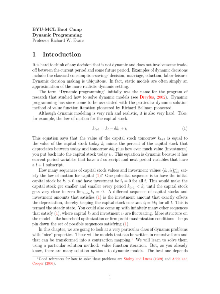 Dynamic Programming | PDF | Matrix (Mathematics) | Function (Mathematics)