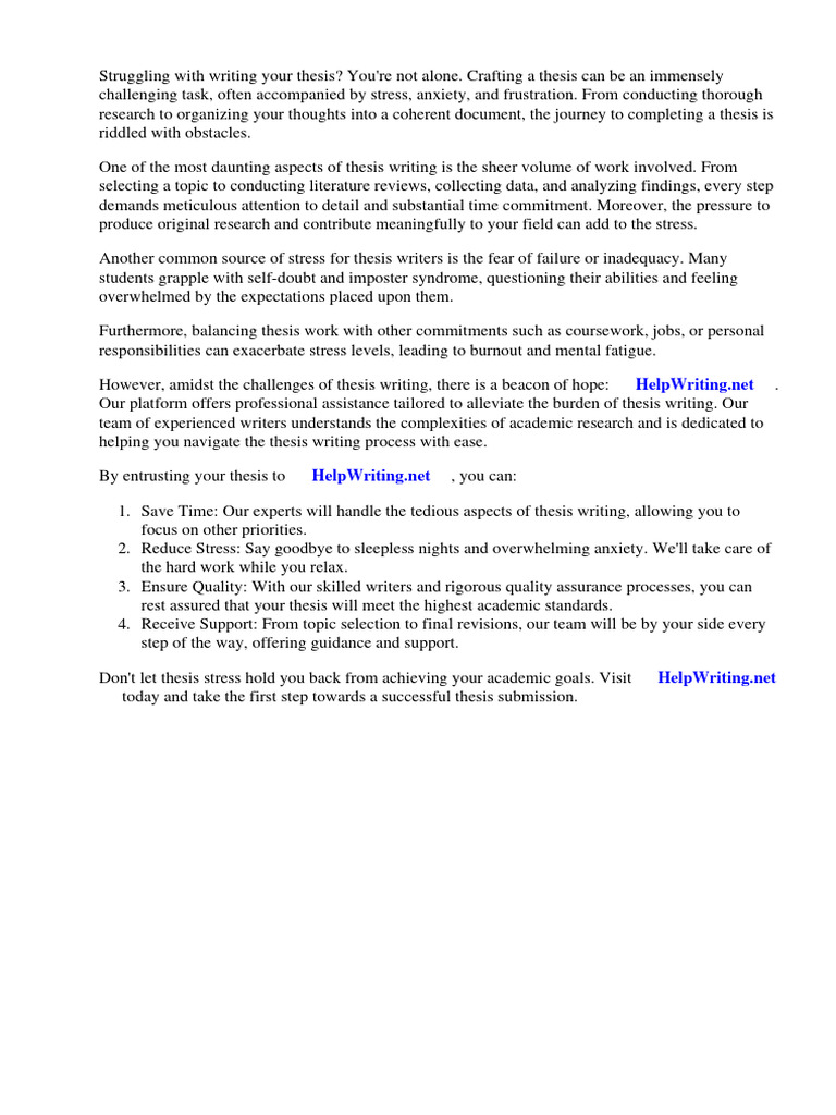 Thesis Stress Management PDF | PDF | Stress (Biology) | Stress Management