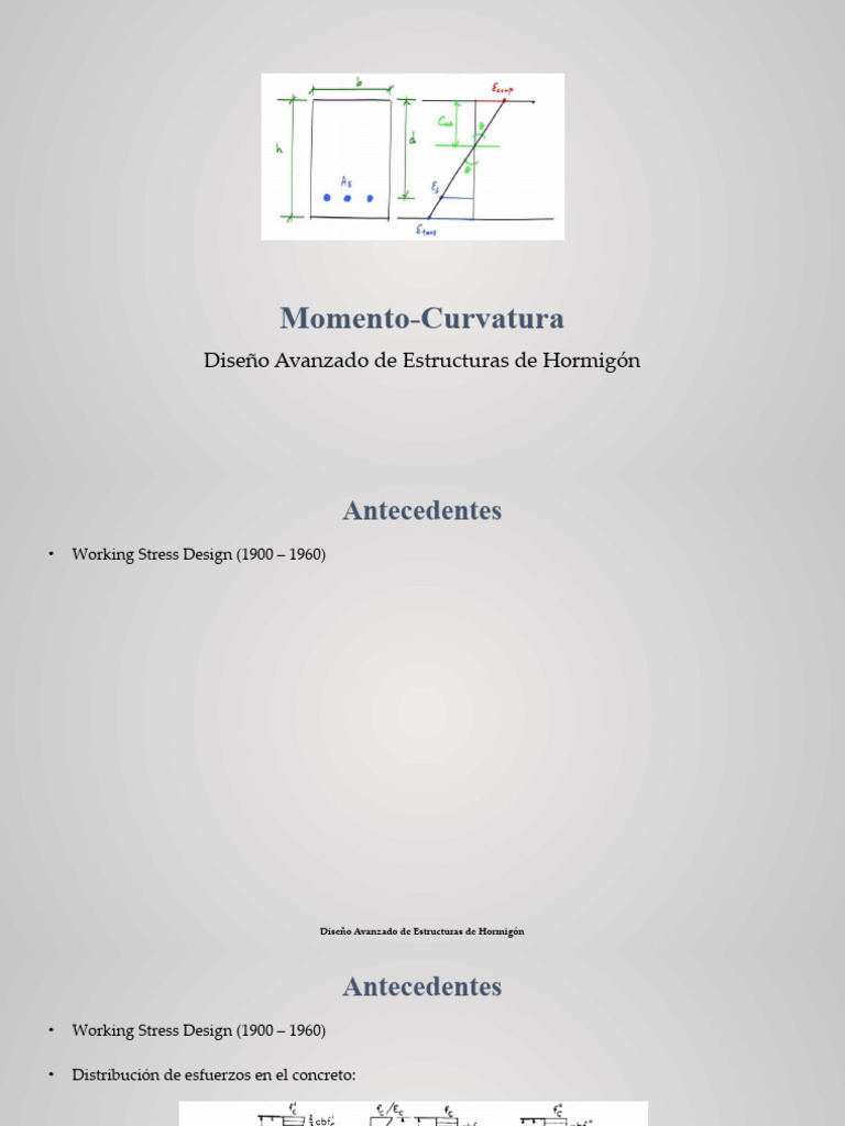 Presentación Momento-Curvatura | PDF | Hormigón | Rendimiento (ingeniería)