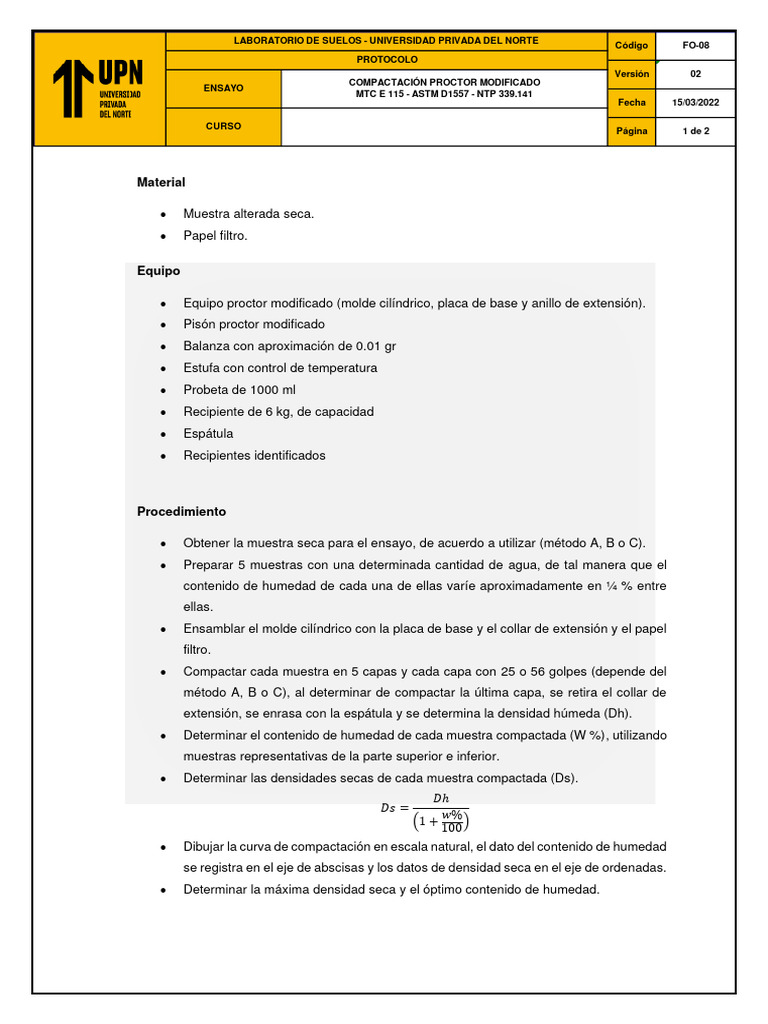 JP - Guia Proctor Modificado | PDF | Densidad | Metrología