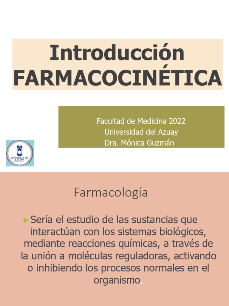Farmacocinetica Moni | PDF | Medicamentos con receta | Biodisponibilidad