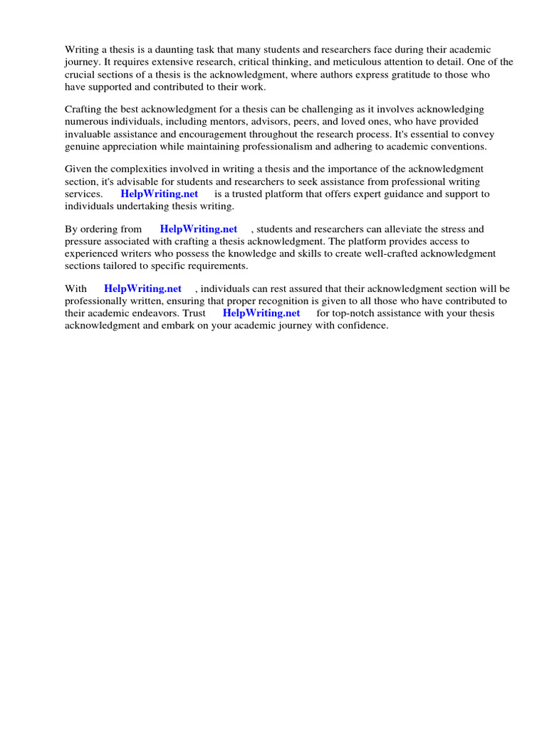 Best Acknowledgement For Thesis | PDF | Adsorption | Physical Sciences