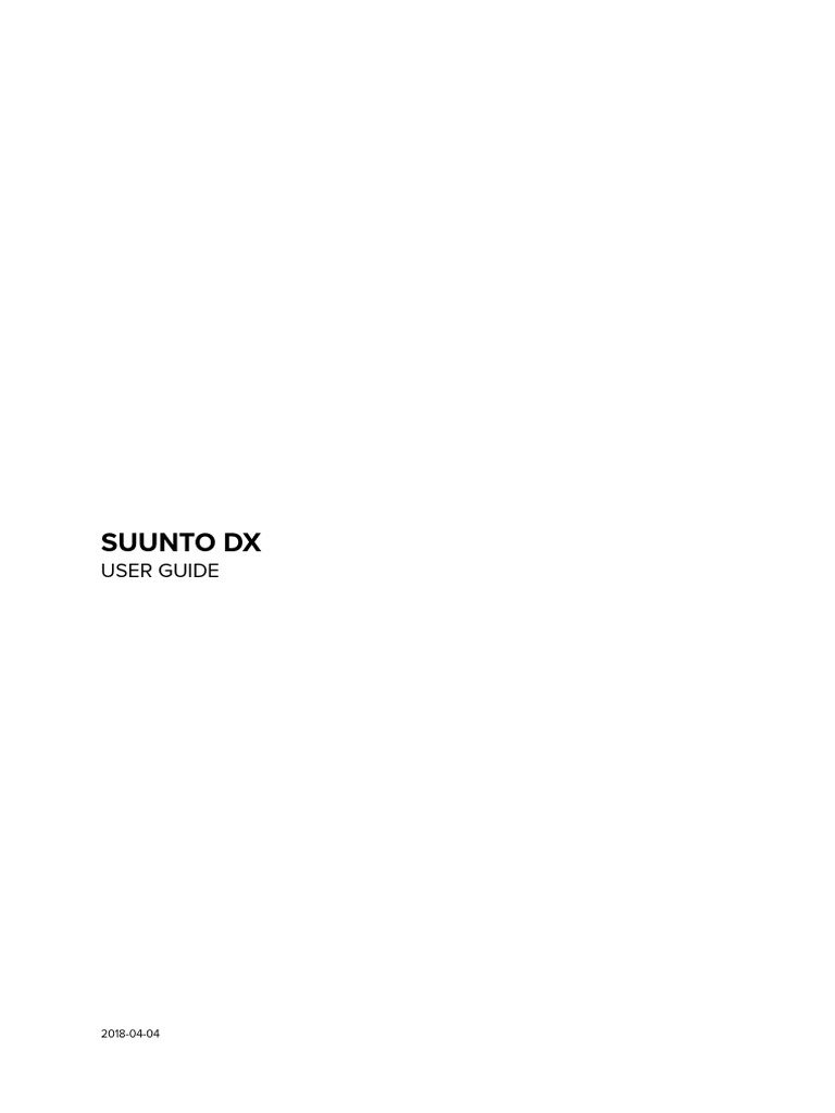 Suunto DX UserGuide EN | PDF | Scuba Diving | Underwater Diving