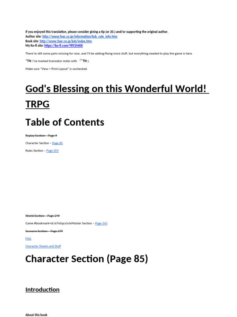 Konosuba TRPG Guide and Rules | PDF | Tabletop Role Playing Game