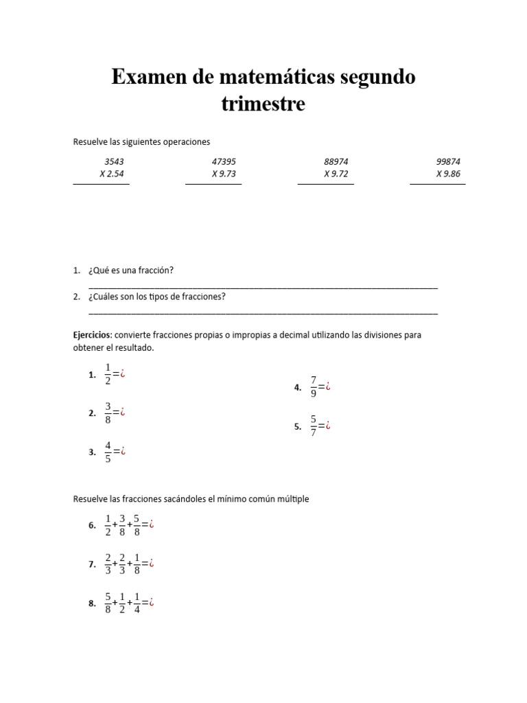 Examen de Matemáticas Segundo Trimestre | PDF | Ángulo | Triángulo