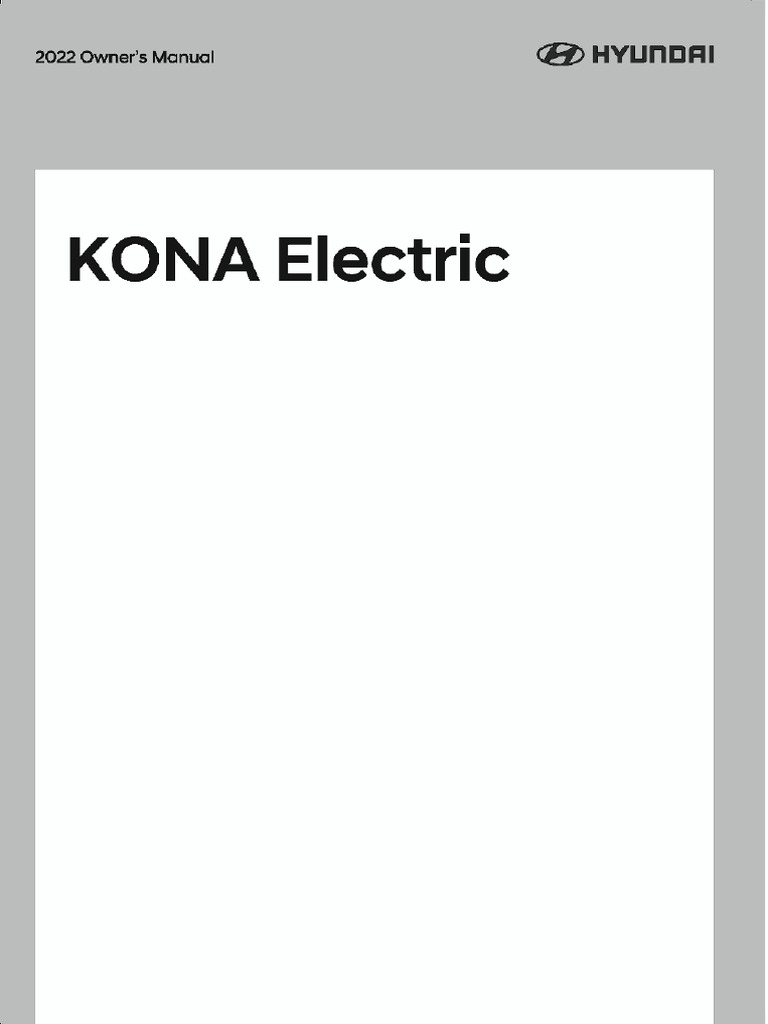 2022 Kona EV Owner's Manual | PDF | Manufactured Goods | Private Transport