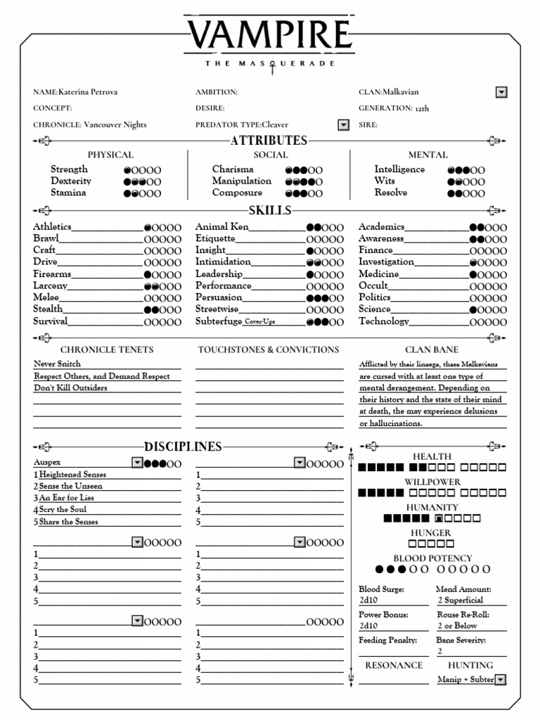 Arianna - Malkavian Vampire | PDF