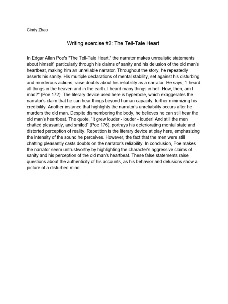 Tell Tale Heart Essay | PDF