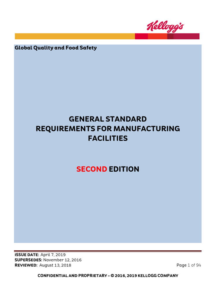 General Standard Requirements for Manufacturing Facilities - Copy | PDF ...