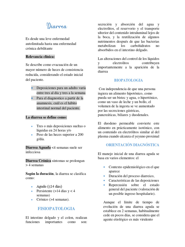 Diarrea | PDF | Diarrea | Especialidades Medicas