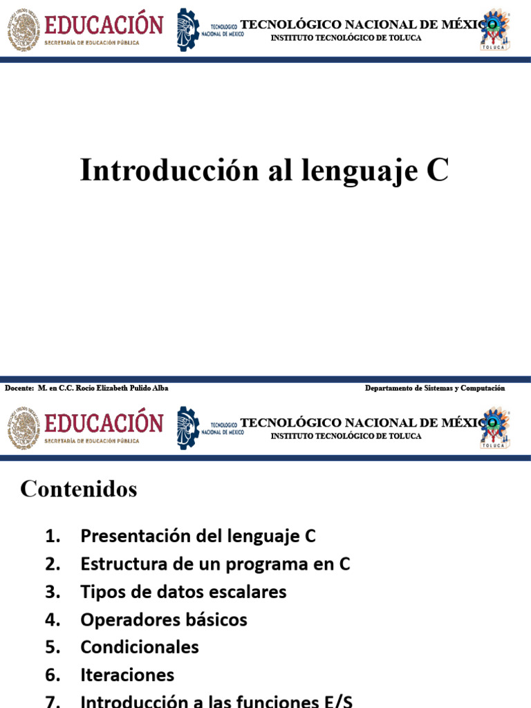 Introduccion Al Lenguaje C | PDF | C (lenguaje de programación ... Introduccion Al Lenguaje C | PDF | C (lenguaje de programación ...