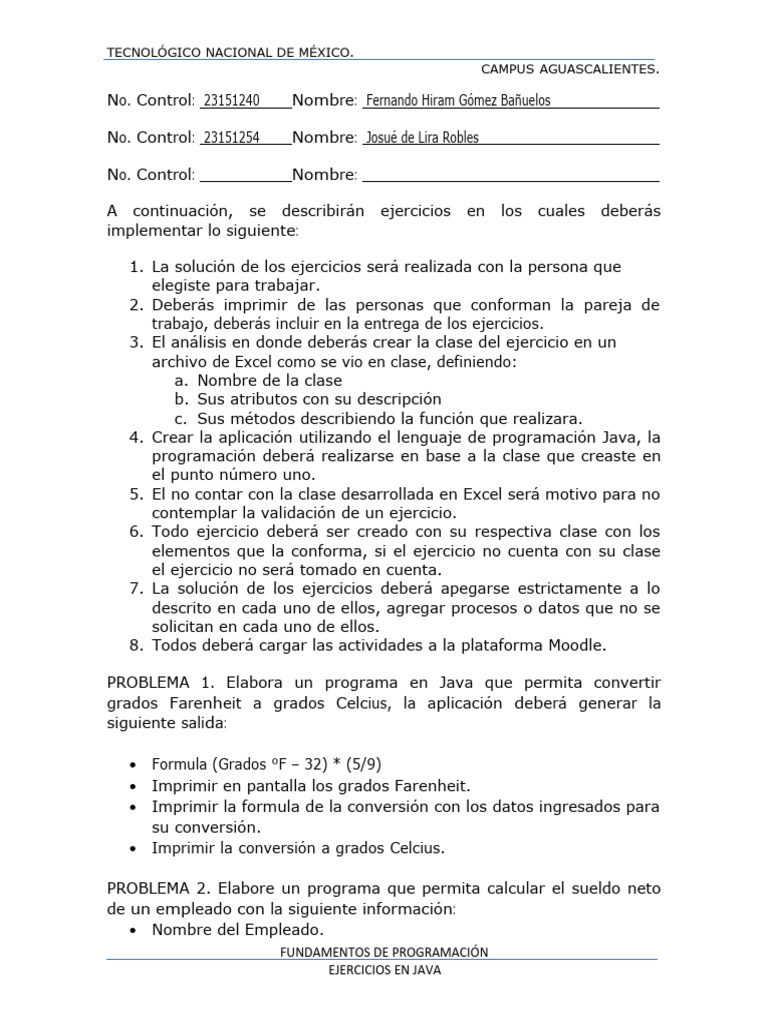 Ejercicios Java | PDF | Java (lenguaje de programación) | Salario