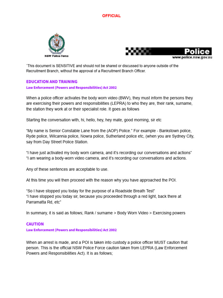 NSWPF Education and Training Notes | PDF | Police | Law Enforcement