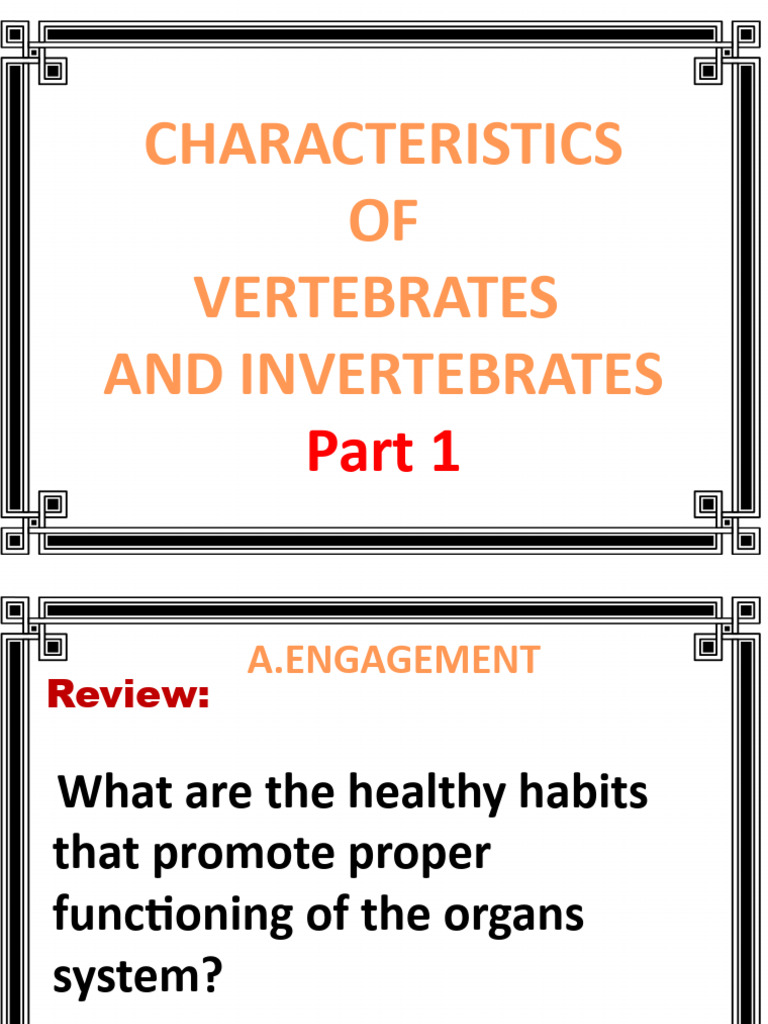 1.characteristics of Vertebrates Annd Invertebrates | PDF | Vertebrates ...