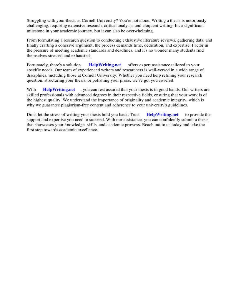 Thesis Cornell University | PDF | Thesis | Essays