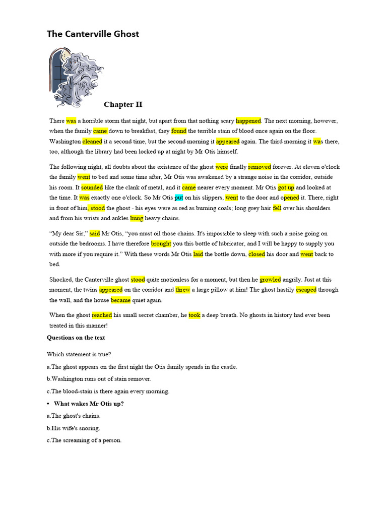 Canterville Ghost Chapter 2 Summary | PDF | Mystery, Thriller & Crime ...