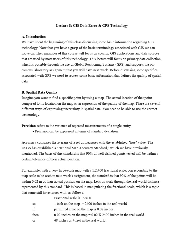 Lecture 8 | PDF | Global Positioning System | Accuracy And Precision