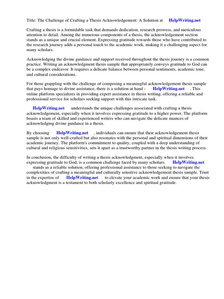 Acknowledgement Thesis Sample God | PDF | Customer Relationship ...