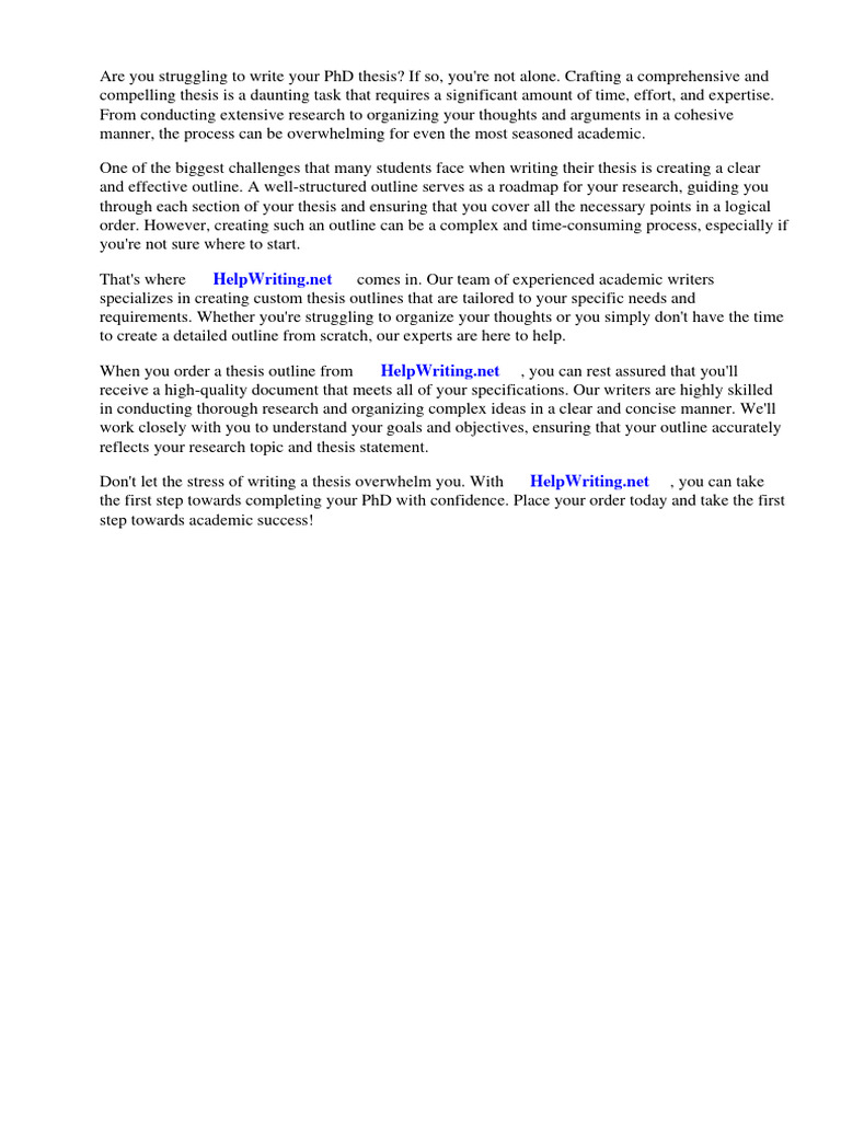 PHD Thesis Outline Template | PDF | Thesis