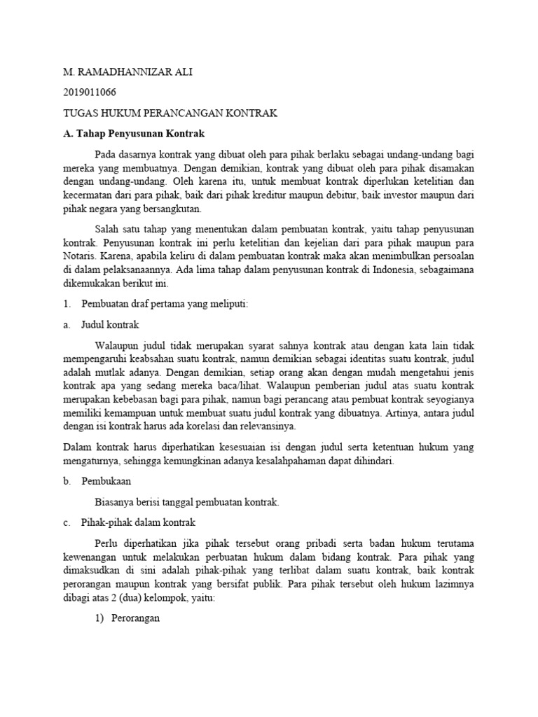 Tugas Perancangan Kontrak | PDF