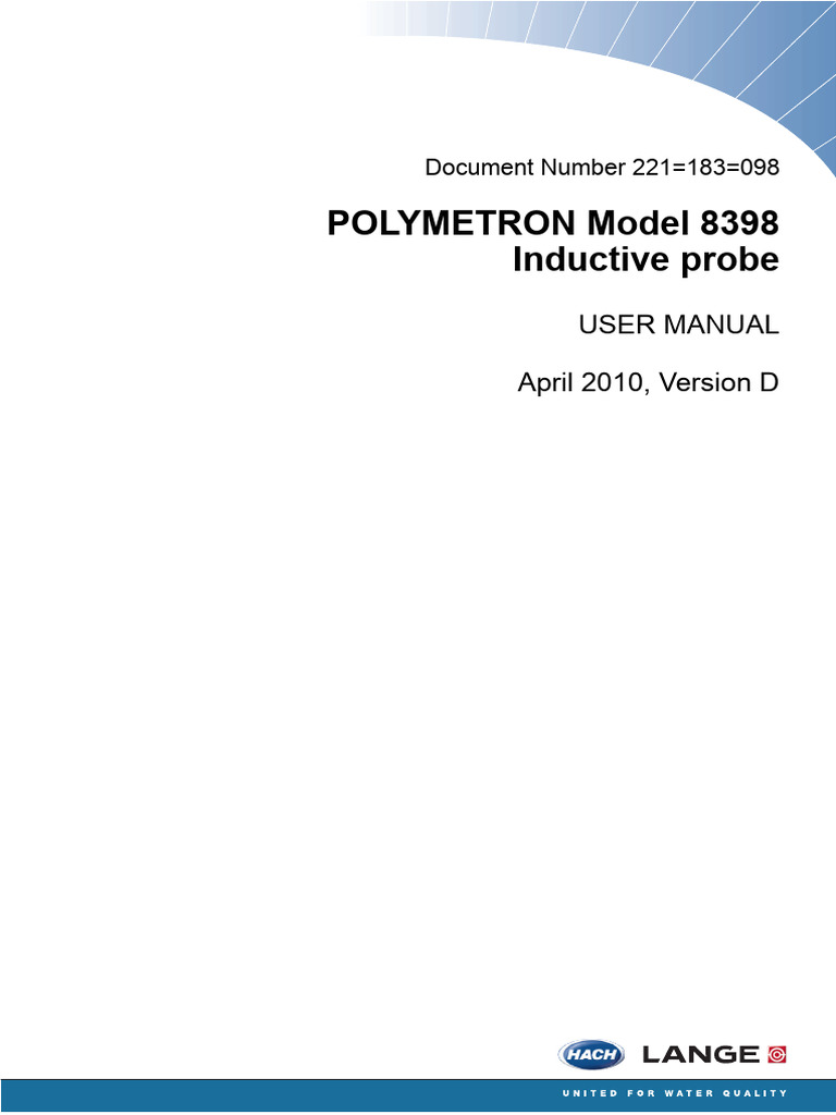 POLYMETRON 8398 Inductive Probe Manual-221 183 098 | PDF | Electrical ...