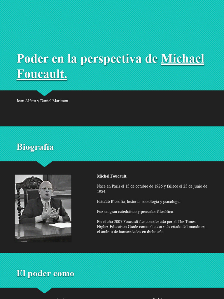 Poder Desde La Perspectiva de Michael Foucault | PDF | Michel Foucault ...