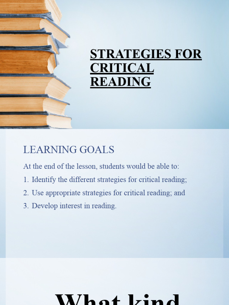 Strategies for Effective Critical Reading | PDF | Judgment (Law ...
