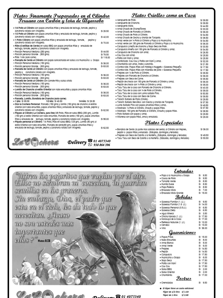 Carta Enero 2024 | PDF | Cocina latinoamericana | Alimentos