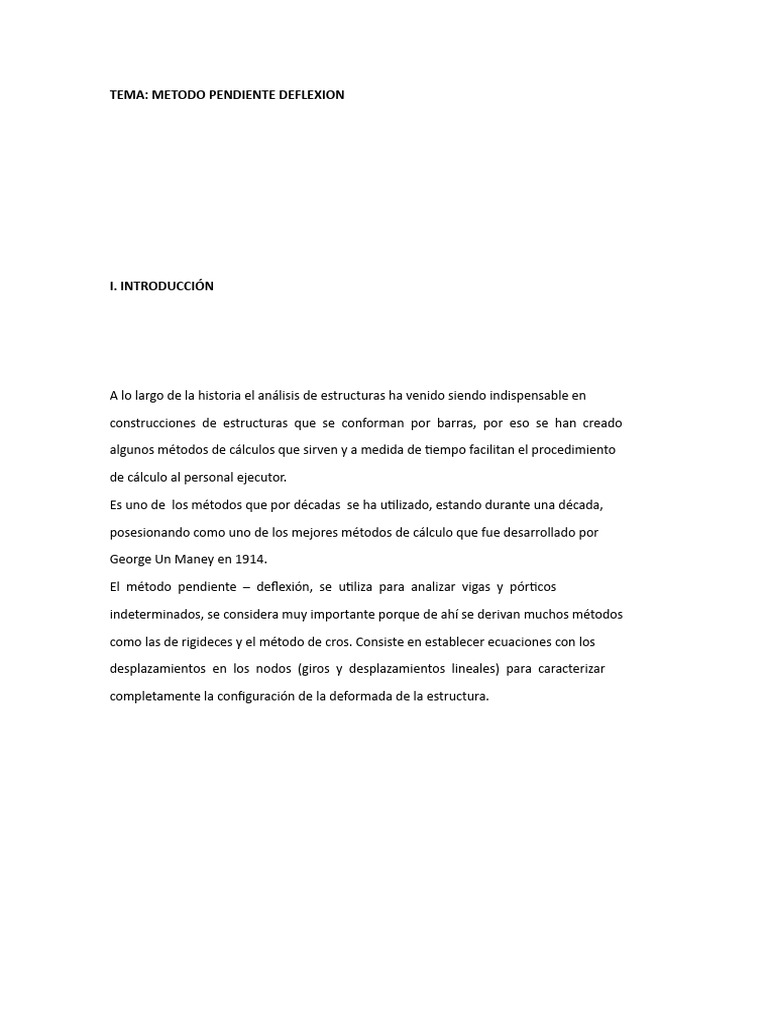 Método Pendiente-Deflexión: Análisis Estructural | PDF | Ecuaciones ...