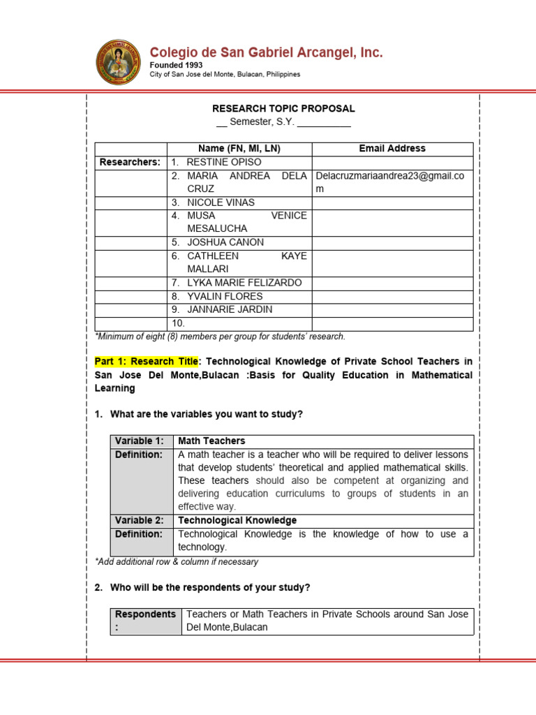 Research Form C Research Topic Proposal 1 | PDF | Knowledge | Cognition
