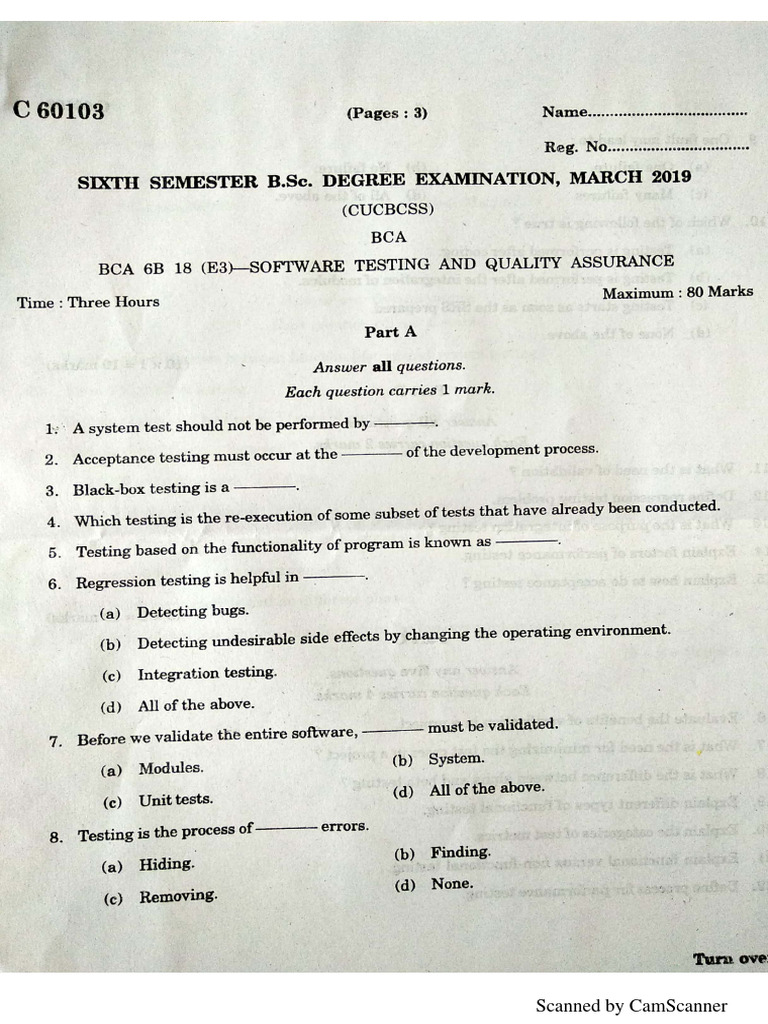 Software Testing Bca March 2019 | PDF Software Testing Bca March 2019 | PDF