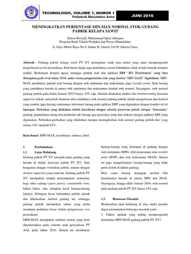 Adoc - Pub - Meningkatkan Persentase Min Max Normal Stok Gudang | PDF