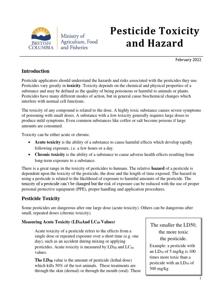 Pesticide Toxicity and Safety Guide | PDF | Toxicity | Pesticide