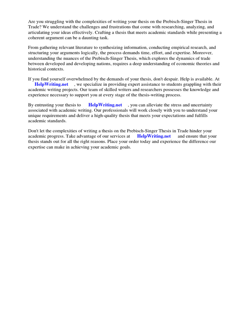 Prebisch Singer Thesis Trade | PDF | Elasticity (Economics) | Demand