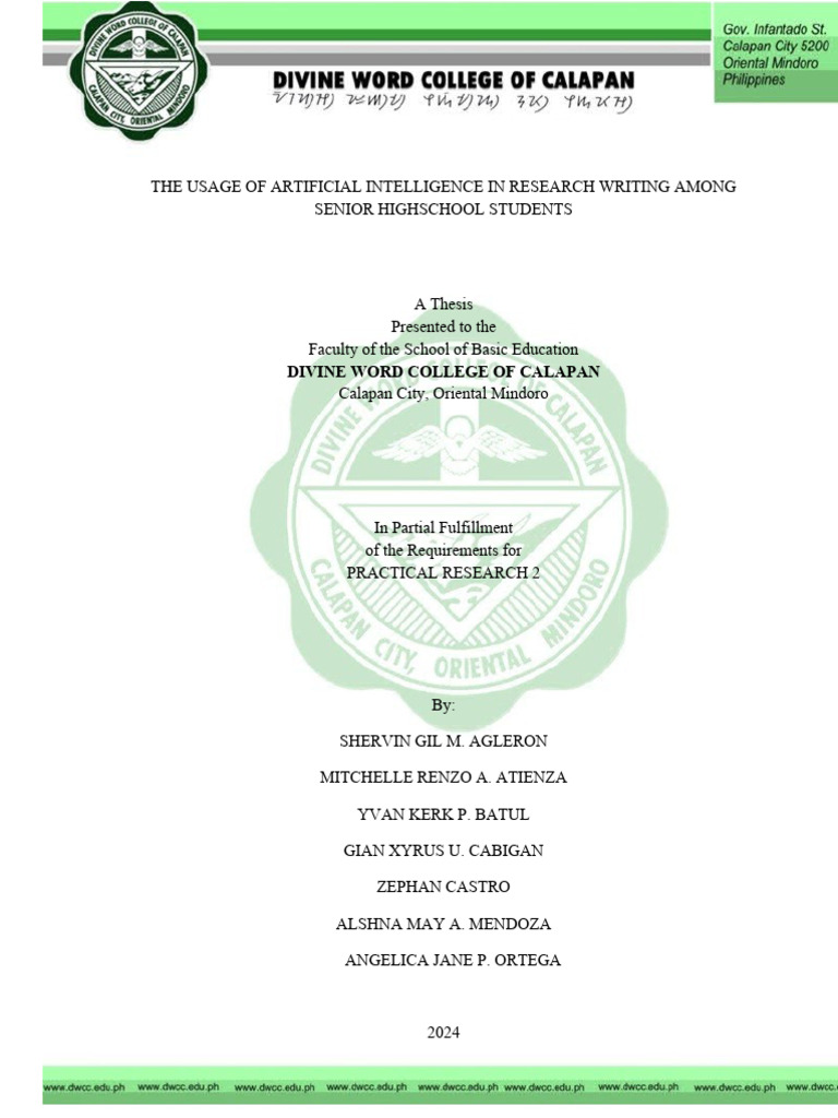 AI in Research Writing for High School | PDF | Artificial Intelligence ...