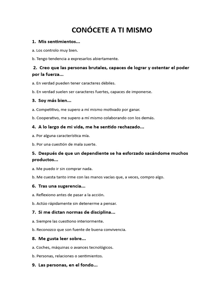 Conócete A Ti Mismo | PDF