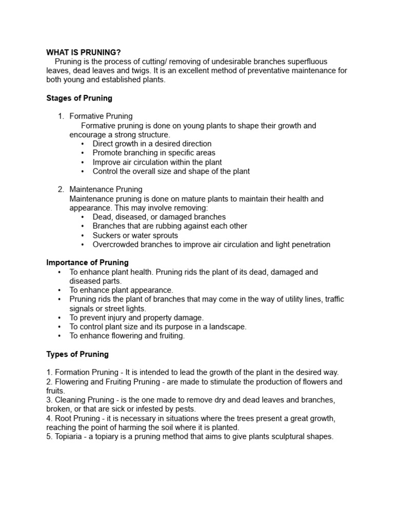 What is Pruning | PDF | Pruning | Organisms