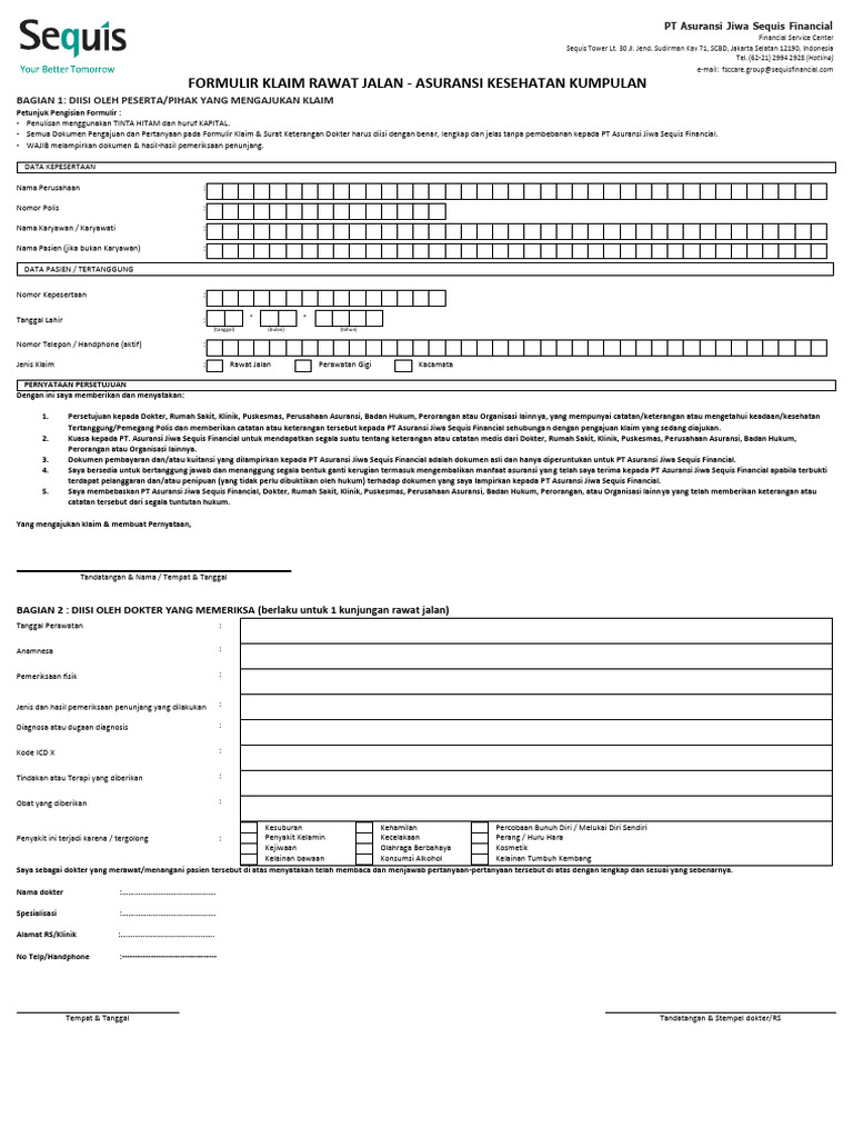 Formulir Klaim Rawat Jalan | PDF
