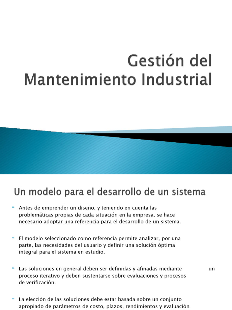 Gestion Del Mantenimiento Industrial-Clase-3 | PDF | Ingeniería de confiabilidad | Gestión ...