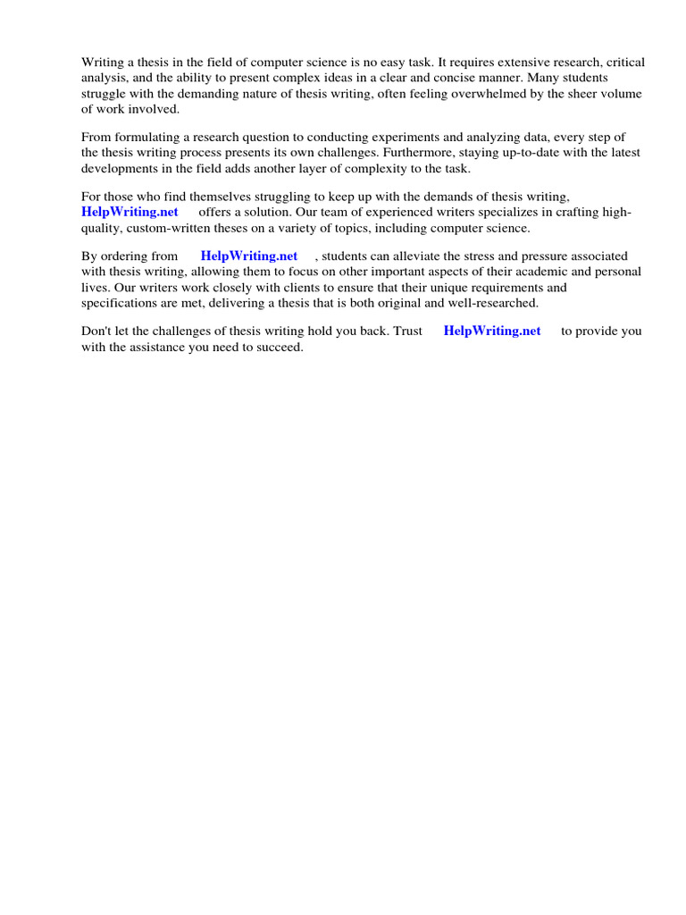 Computer Science Sample Thesis Title | PDF | Thesis | Computer Science