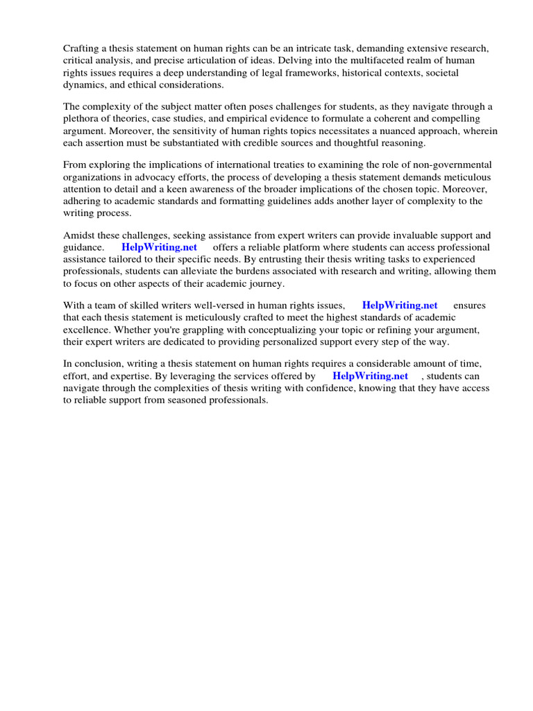 Thesis Statement Human Rights | PDF | Human Rights | Rights