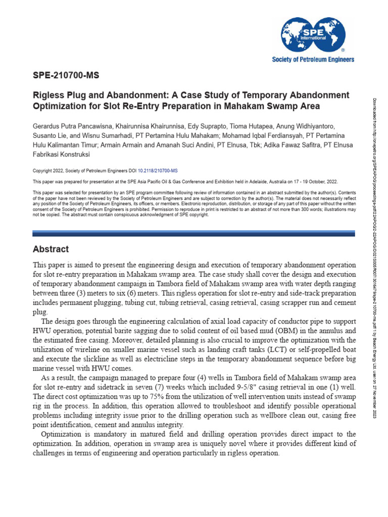 Spe-210700-Ms Rigless Plug and Abandonment A Case Study of Temporary ...
