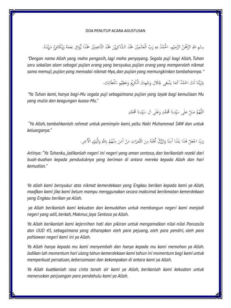 4# Doa Acara Agustusan | PDF