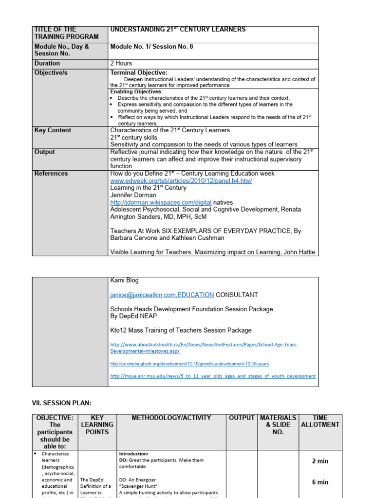 Sample Session Guide | PDF | Learning | Adolescence