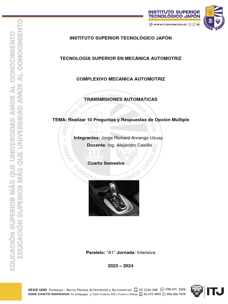 Preguntas y respuestas transmisiones automaticas | PDF | Transmisión automática | Vehículos ...