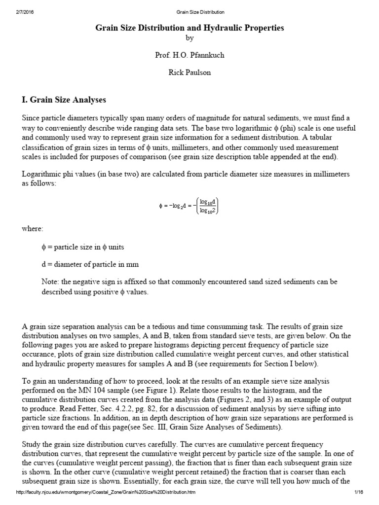 Grain Size Distribution | PDF | Particle Size Distribution | Sedimentology