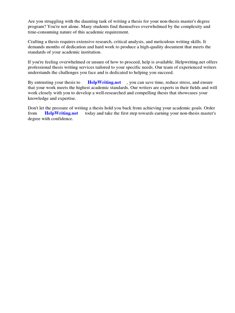 Non Thesis Masters Degree | PDF | Thesis | Academic Degree